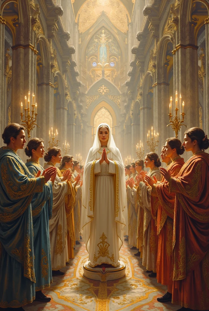 Drawing of the Virgin of the Immaculate Conception in procession ...