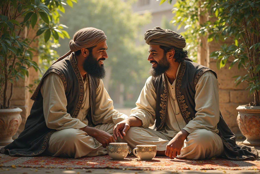An afghan men wearing afghan traditional clothes sitting with his ...