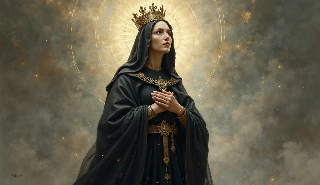 Create an image of the Catholic Saint Our Lady of Deliverance with a ...