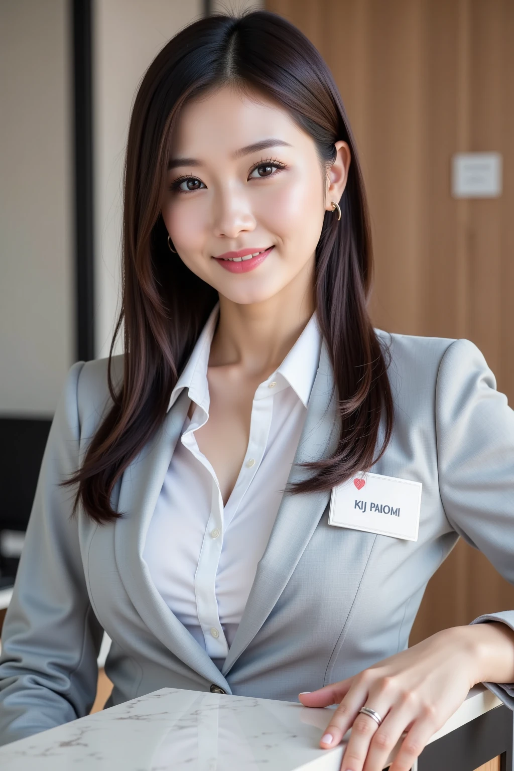 (masterpiece, photorealistic:1.2), asian office lady, flawless skin ...