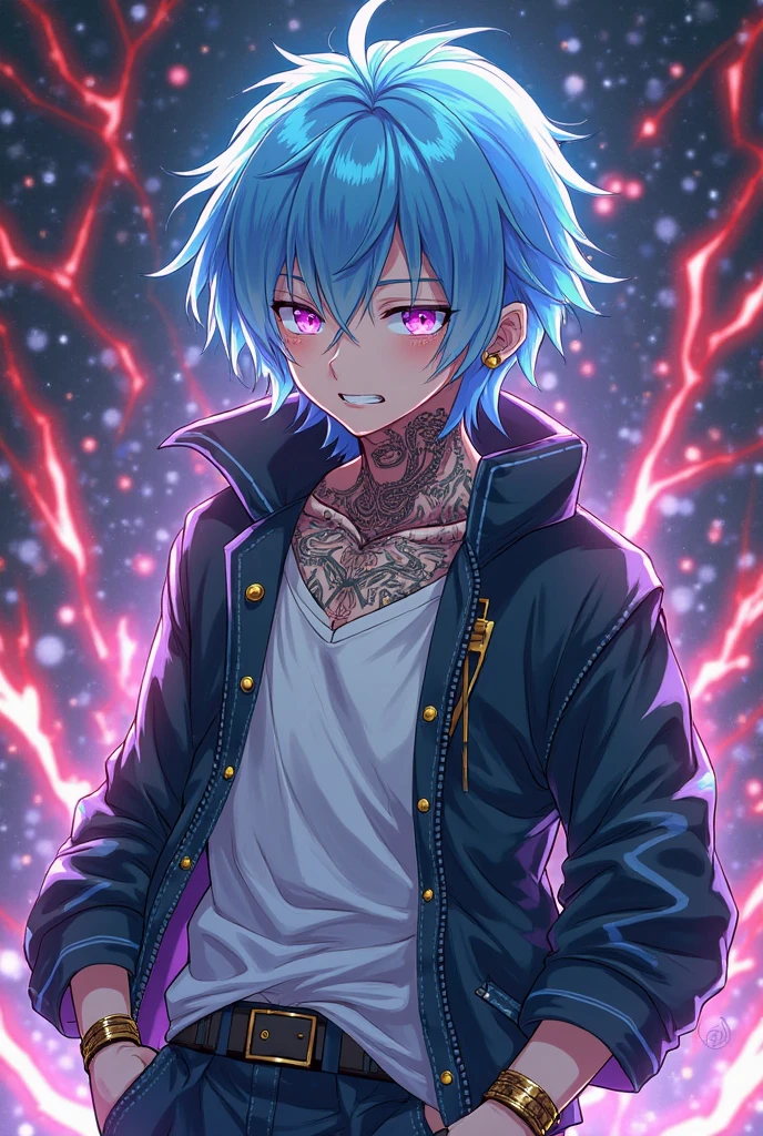 A blue hair4 foot anime character around rs of age with light blue hair ...