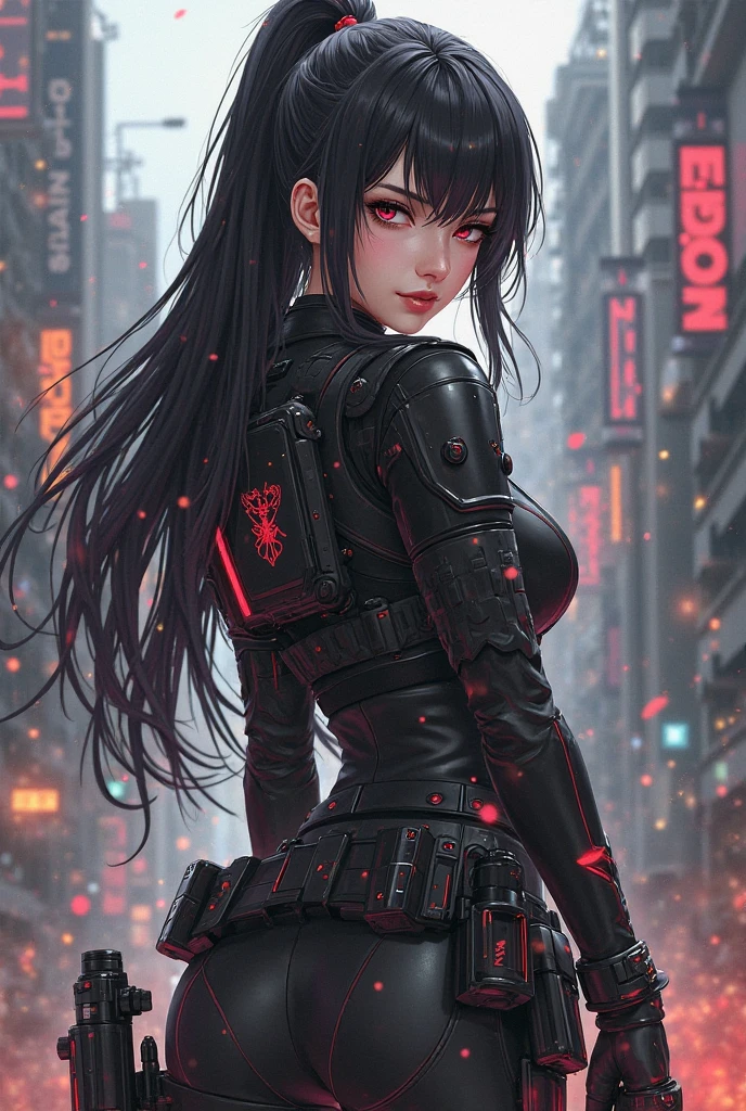 BEAUTIFUL GUNNER GIRL WITH LONG BLACK HAIR ALWAYS NECK ACTION GAME ...