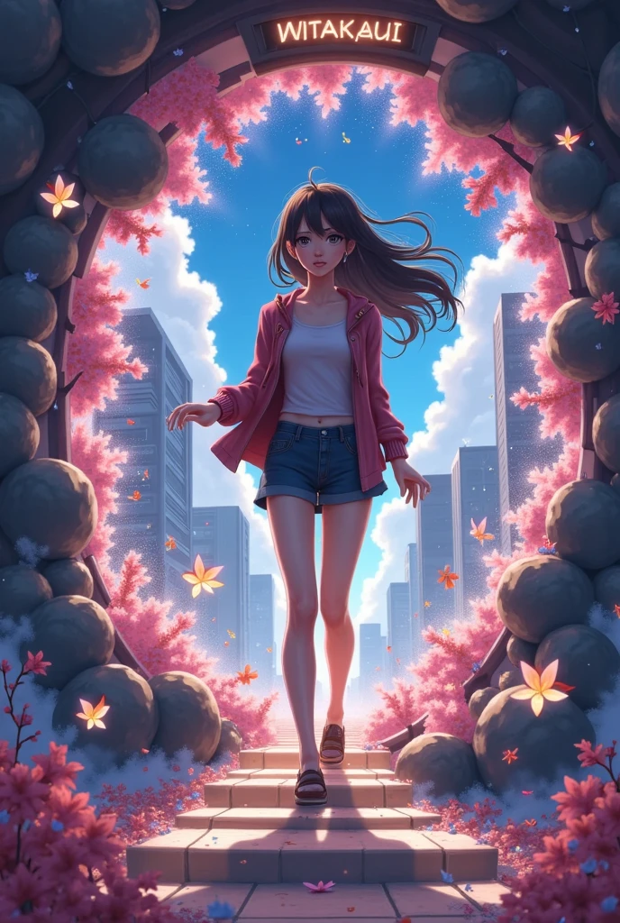 "A brave young woman stepping through a magical dimensional portal ...