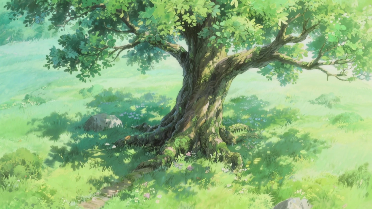 Ancient tree ghibli - SeaArt AI