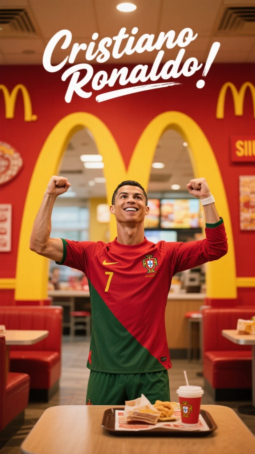 "Cristiano Ronaldo wearing his iconic Portugal football kit inside a ...