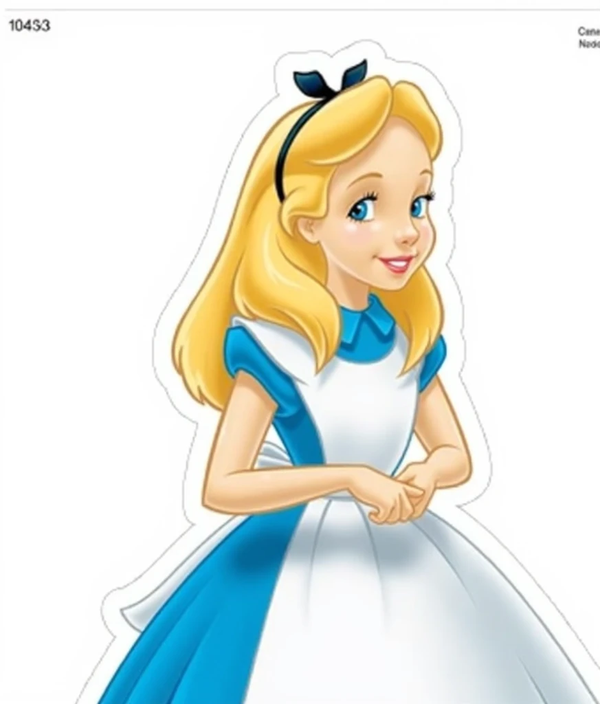 Drawing of Alicia's face from the front ( Alice in Wonderland - SeaArt AI