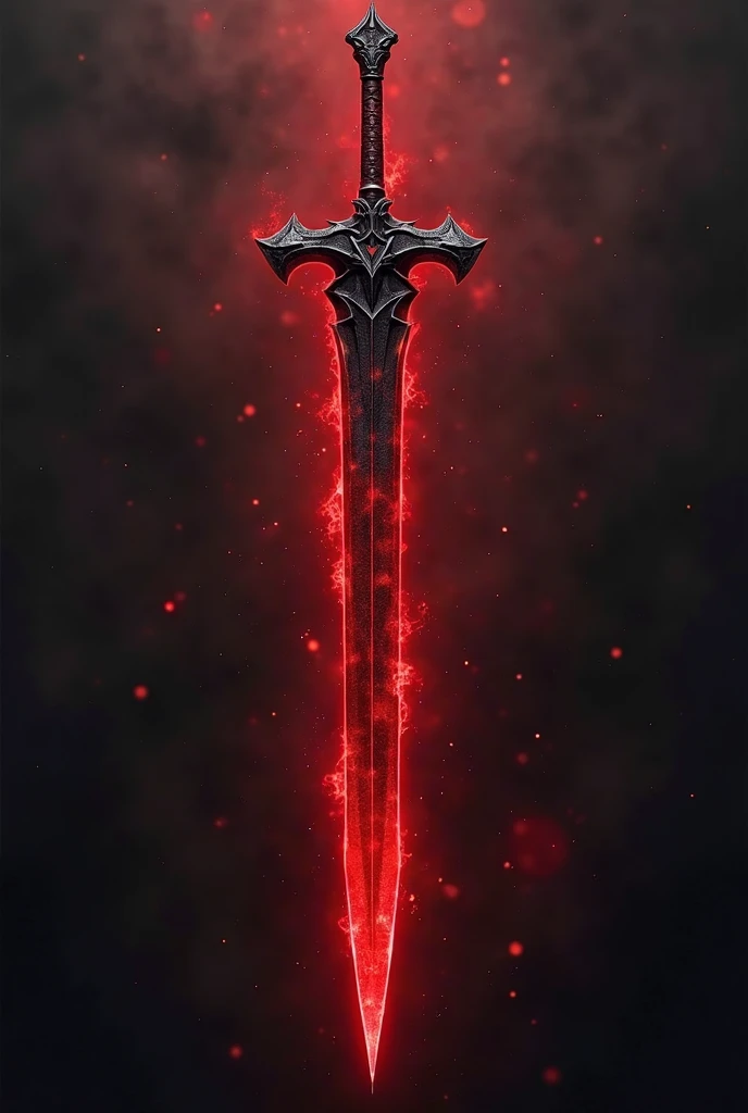 A close up of a sword with a red light on it, an evil sword, epic ...