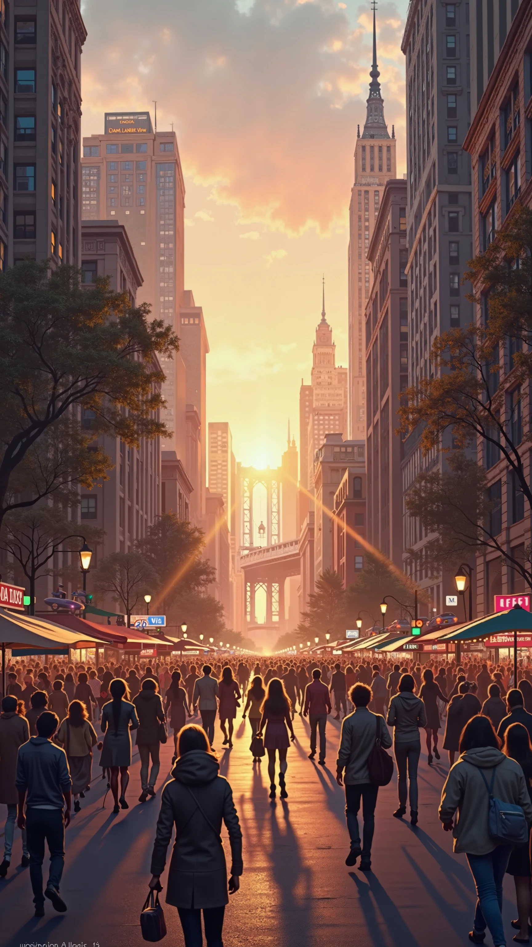 High resolution images of 、The gentle sunset over Fifth Avenue in New ...