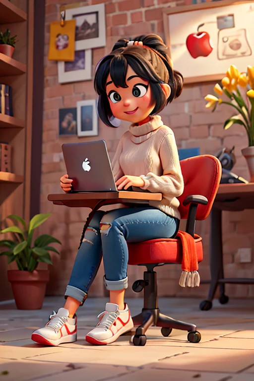 Masterpiece, better quality, Pixar animated doll style illustration ...