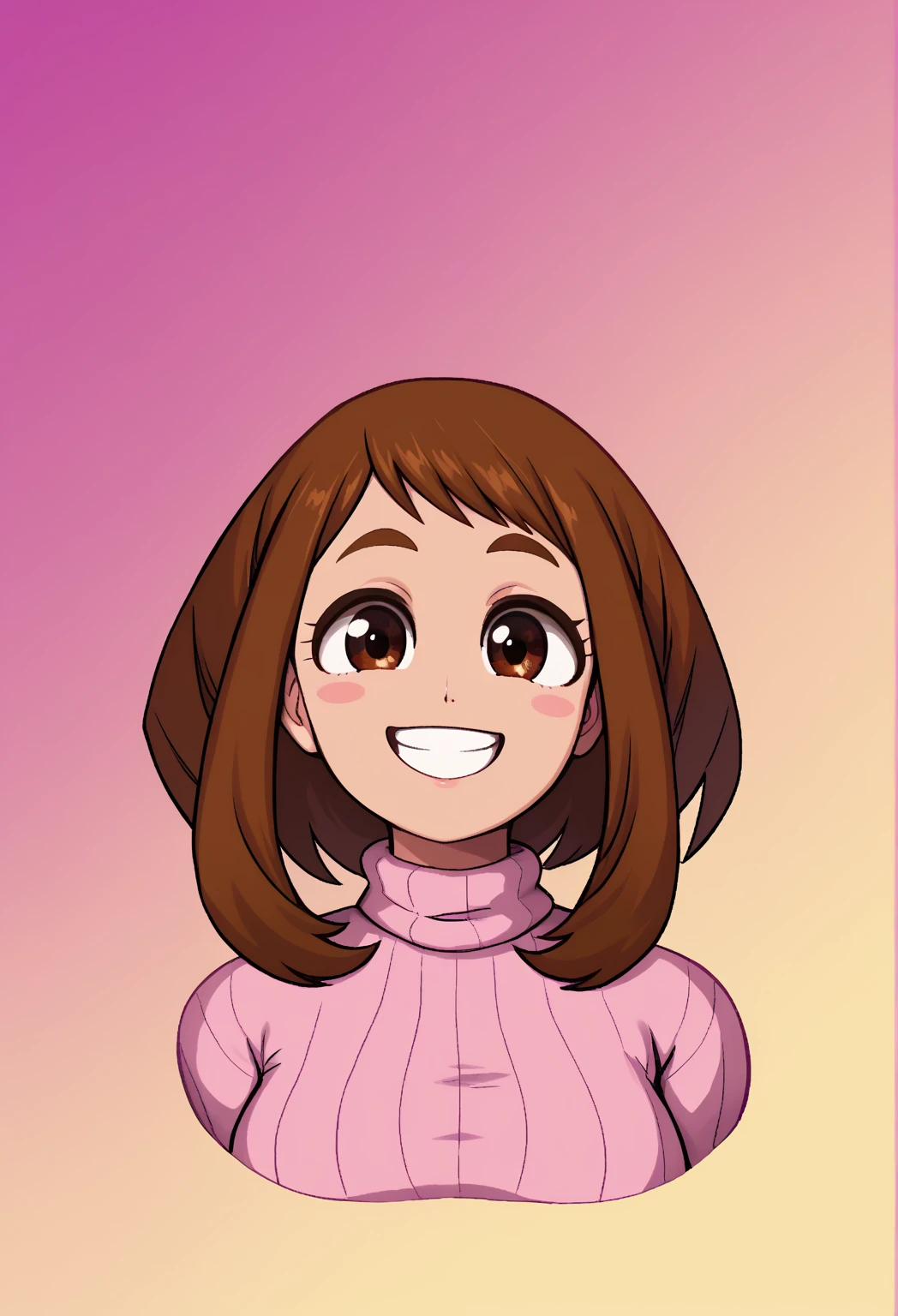 Score_9, score_7_up, 1girl, solo, uraraka ochako, portrait, ribbed ...