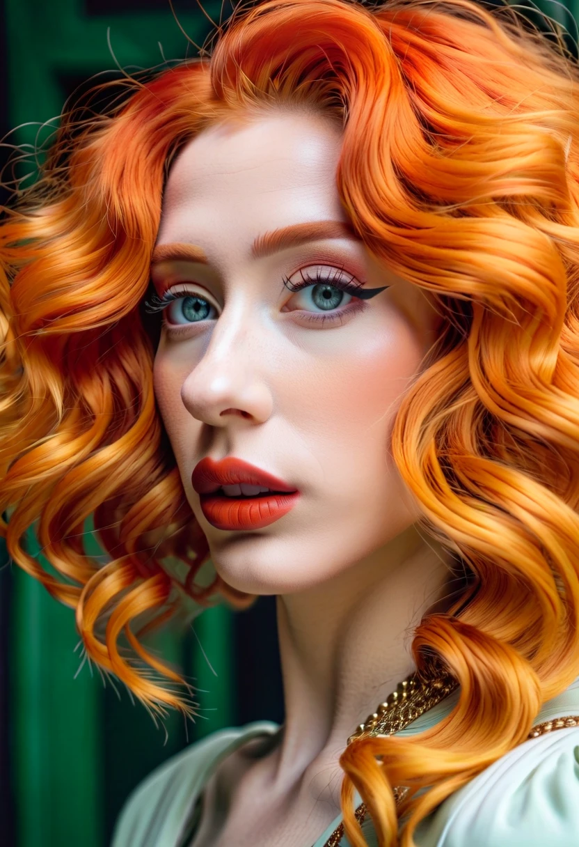 Ghostshell retrostyle 1girl, solo, wg_tottington, orange hair - SeaArt AI