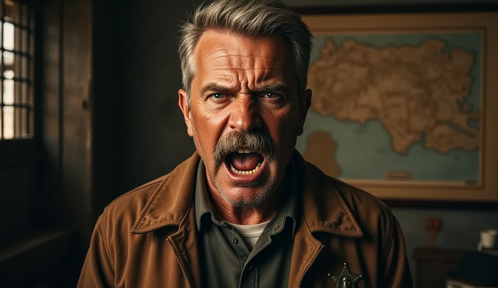 "A hyper-realistic 16:9 cinematic frame of Sheriff Dalton Cross - SeaArt AI