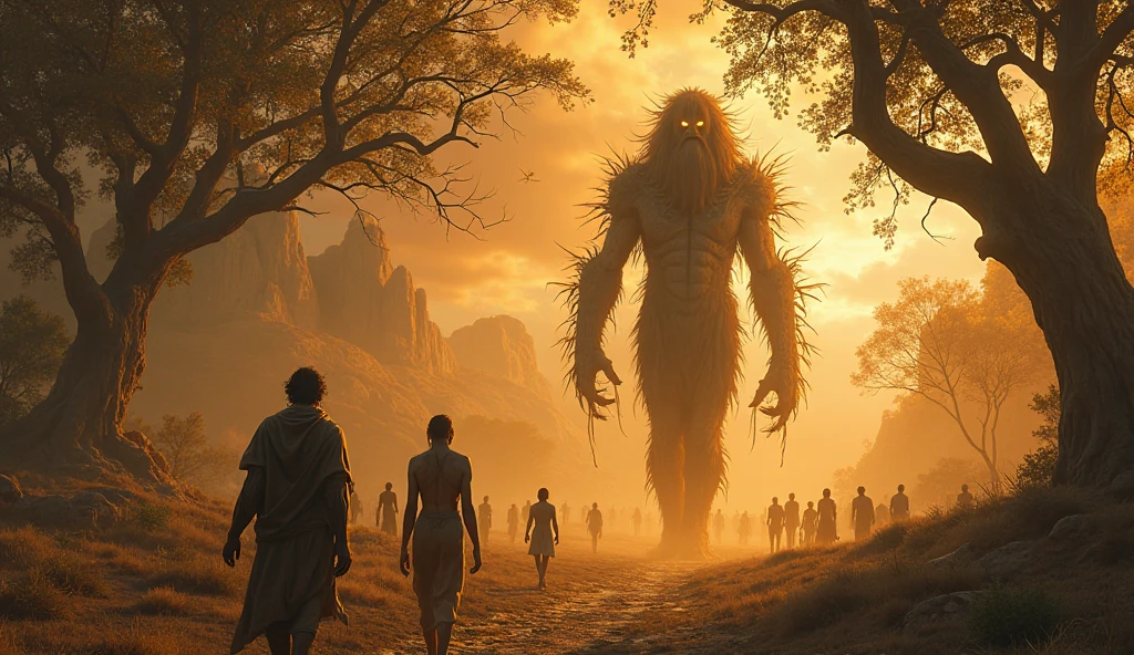 Epic Nephilim scene over 3 meters high, human appearance with ...
