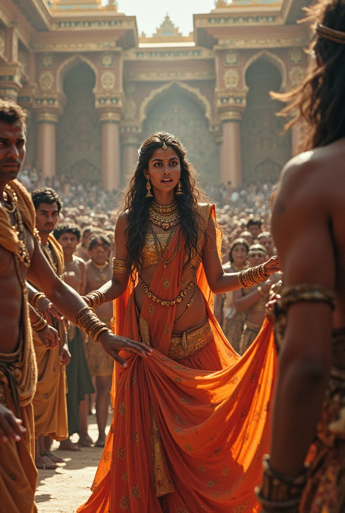 Kauravas dragging sari of Draupadi in whole palace arena , dramatic ...
