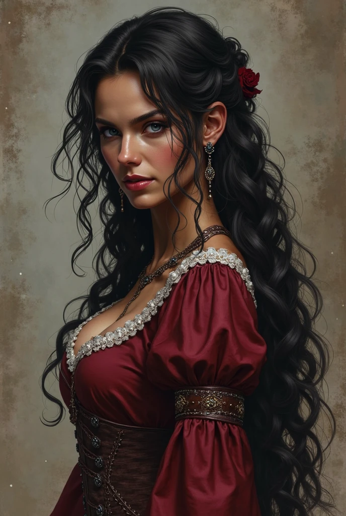 Medium dark-skinned woman, greyish white eyes . Hair braided in long black Frenc - SeaArt AI