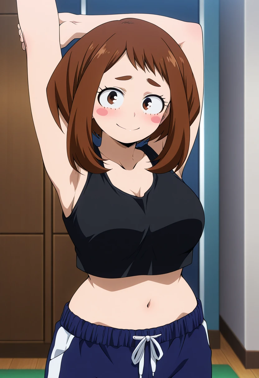 Uraraka ochako, 1girl, solo, anime colors, my hero academia, indoors ...