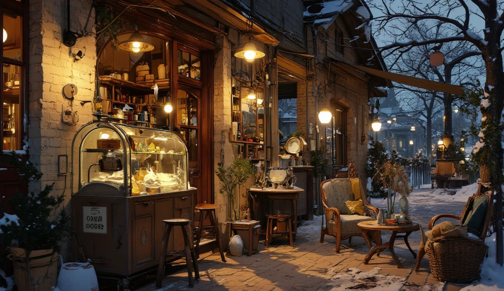 depicts a cafe built with natural brick , rustic and beautiful - SeaArt AI