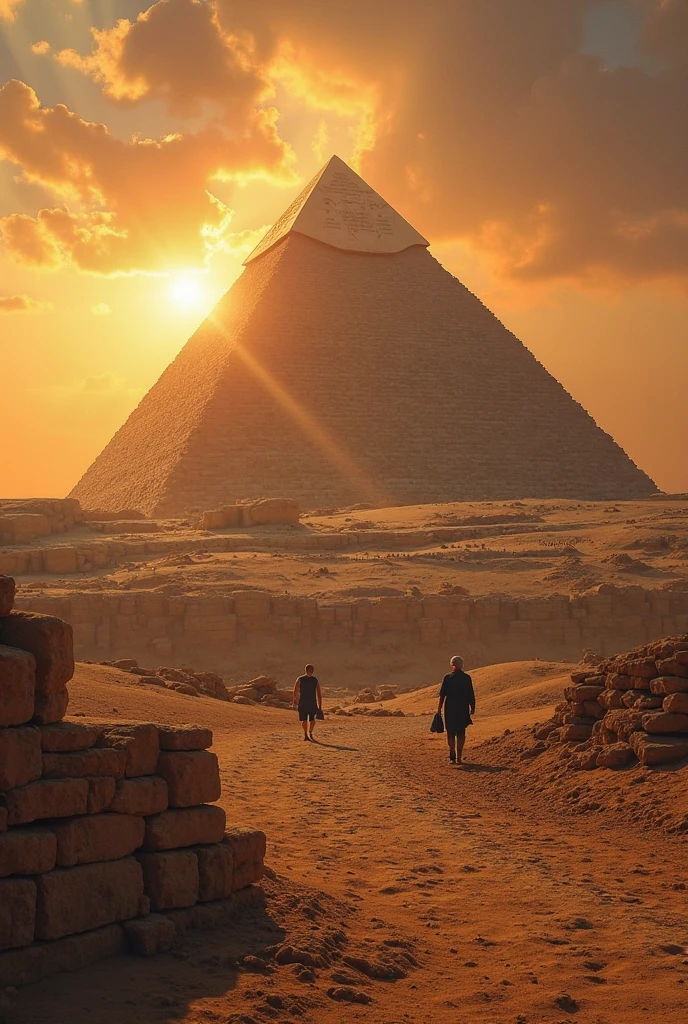 The introduction: (mysterious music and the background of the pyramids ...