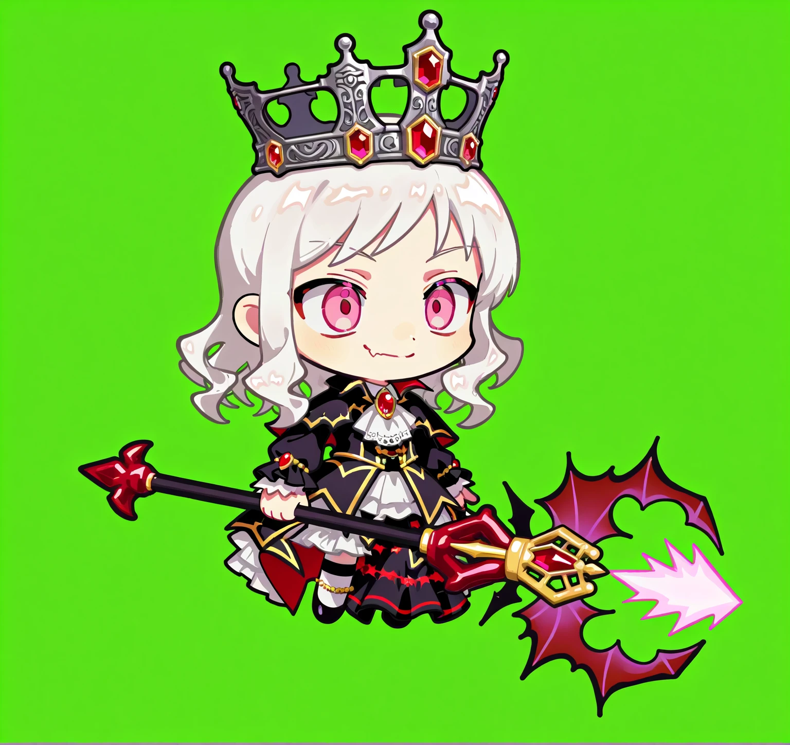 Boy,Light,Shock, chibi style, full body,solid background，boy拿着法杖 ...