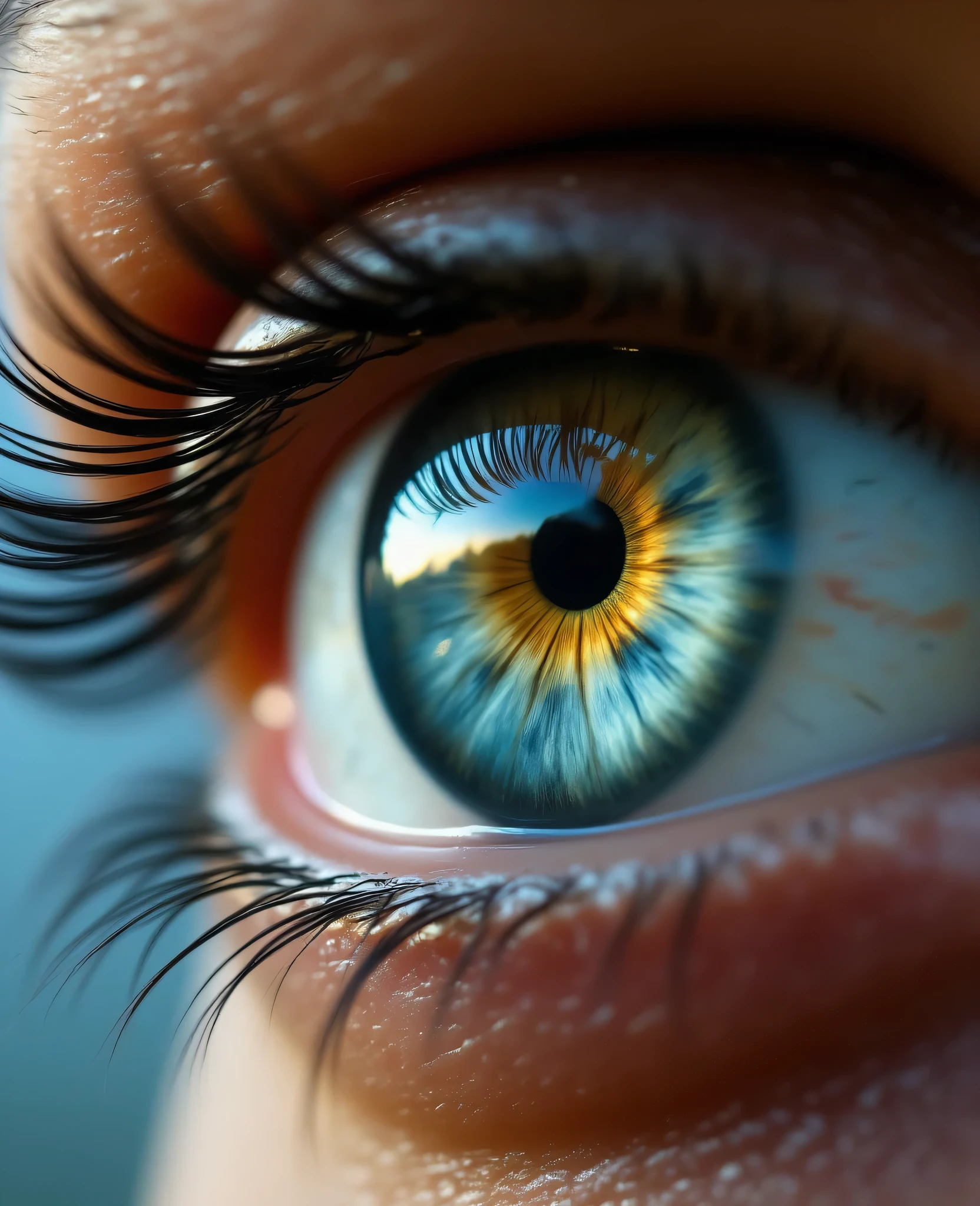 Make the image of a human eye up close where you can see that inside its pupil y - SeaArt AI