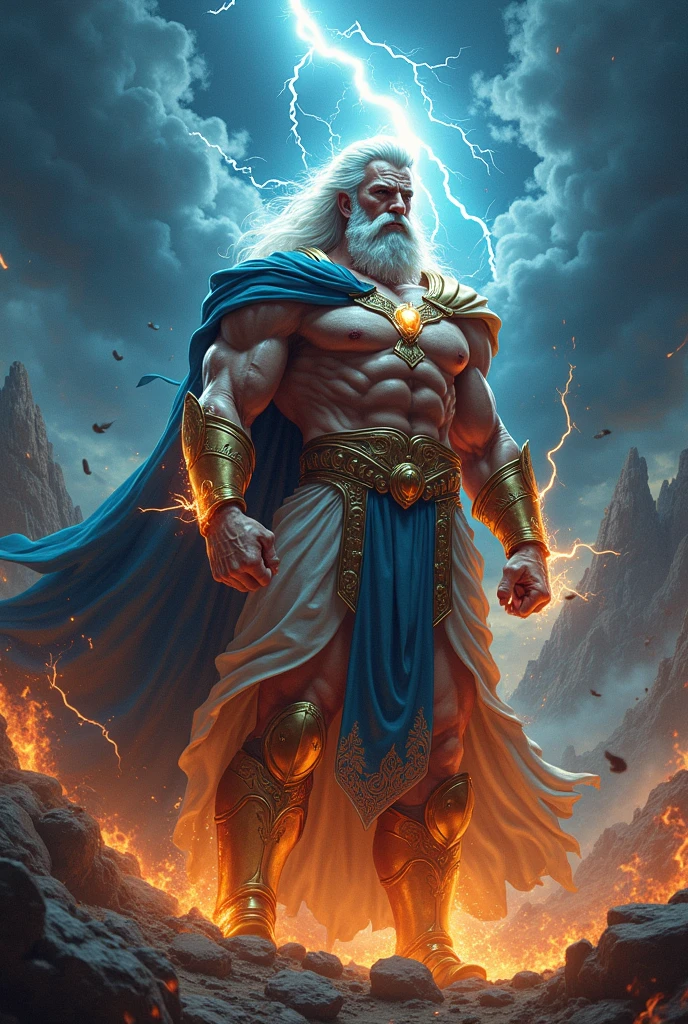 *"Zeus, The king of Olympus, stands in the midst of stormy clouds ...