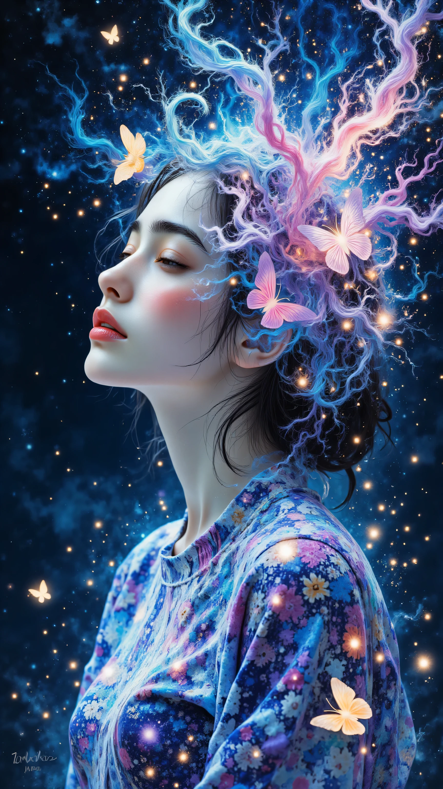 8k, Masterpiece, Top Quality, close-up, profile view, cosmic being ...