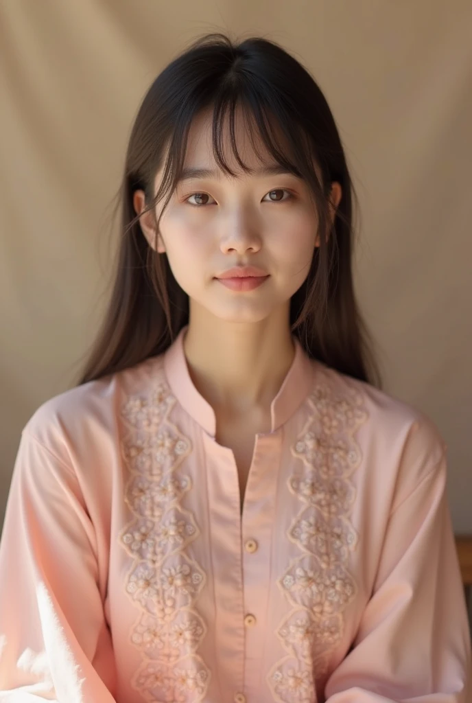 "A beautiful young woman with soft facial features, fair skin - SeaArt AI