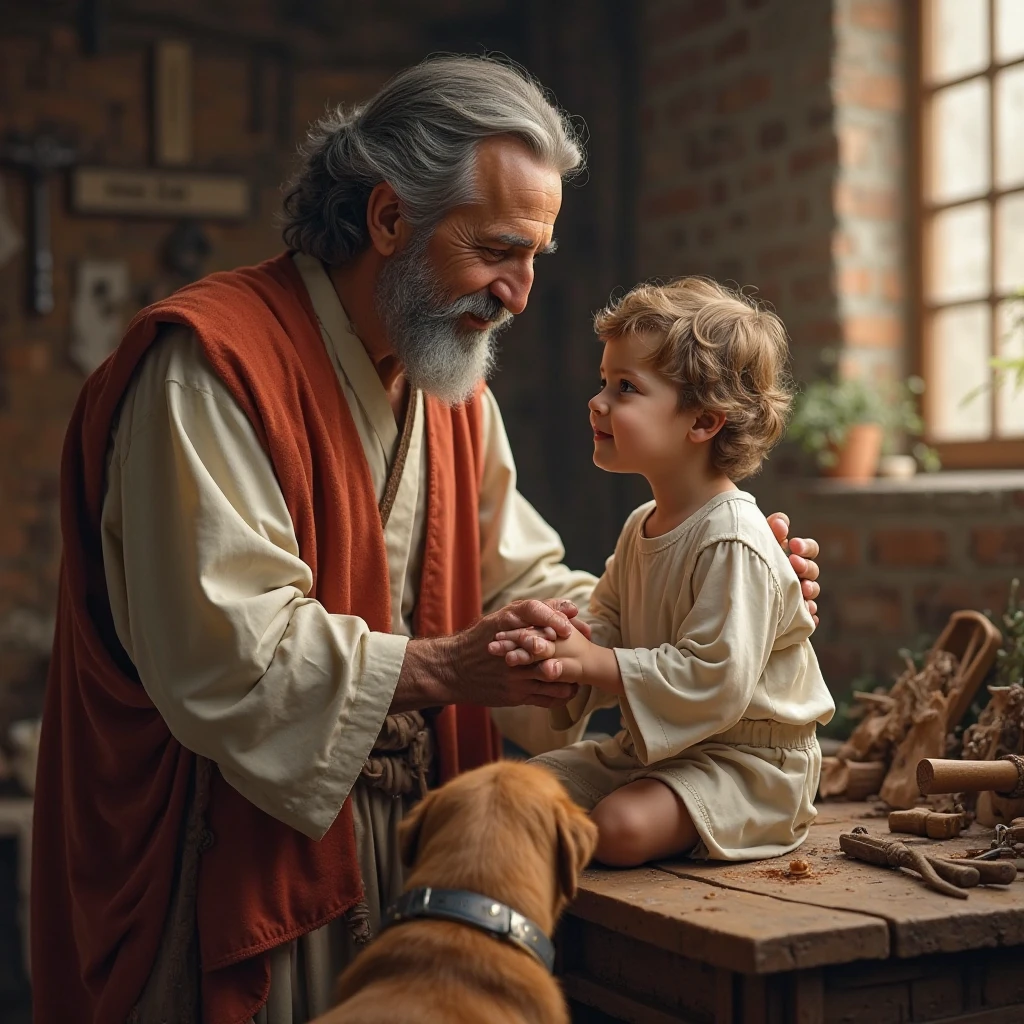 “A realistic and modern image of Saint Joseph the Worker in his ...