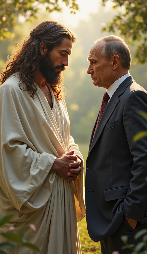 Realistic image of Jesus and Vladimir Putin - SeaArt AI