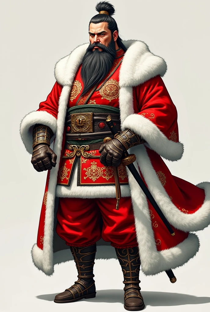 Set an image of the Shogun of the Three Kingdoms wearing Santa clothes ...
