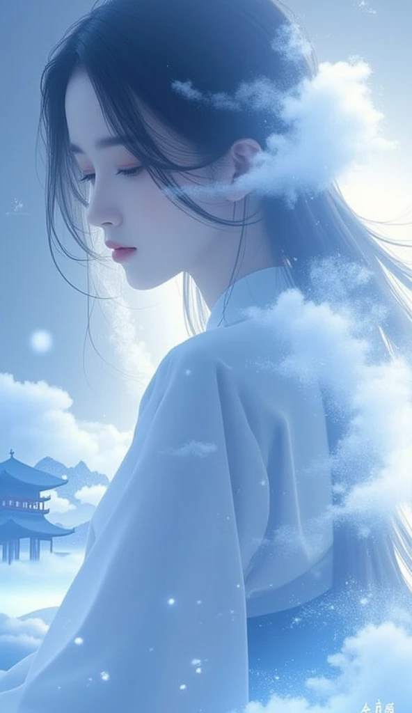 A painting or a digital artwork that combines elements of both ...