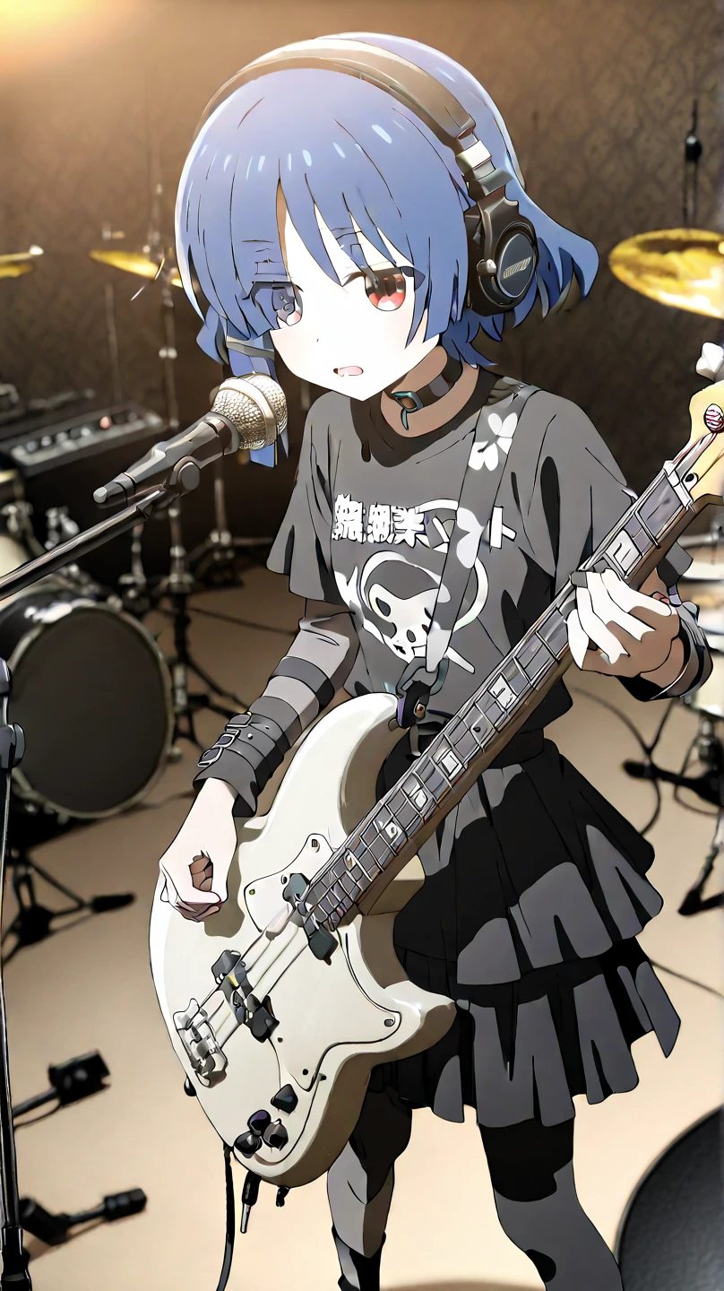 Ryo Yamada from Bocchi the Rock!, with short messy light blue hair ...