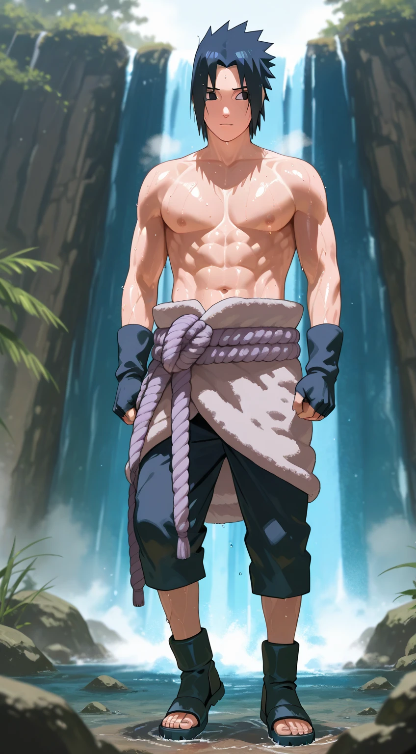 Sasuke uchiha style shirtless body toned, revealing, cool great ...