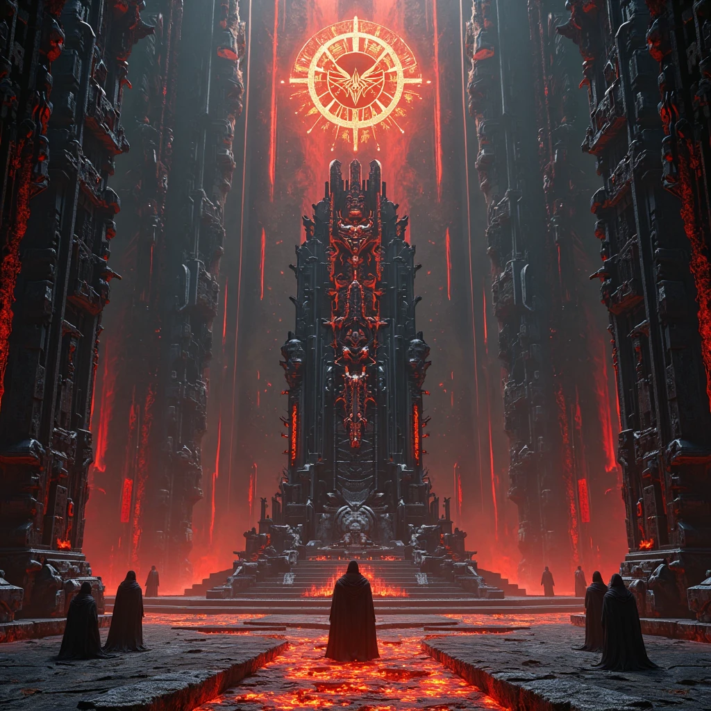The Throne Room A vast obsidian hall with a towering throne made of ...