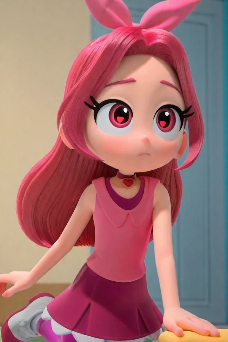 Red_rubyRB fair skin, pinkish-red eyes, long hair, pinkish-red hair ...