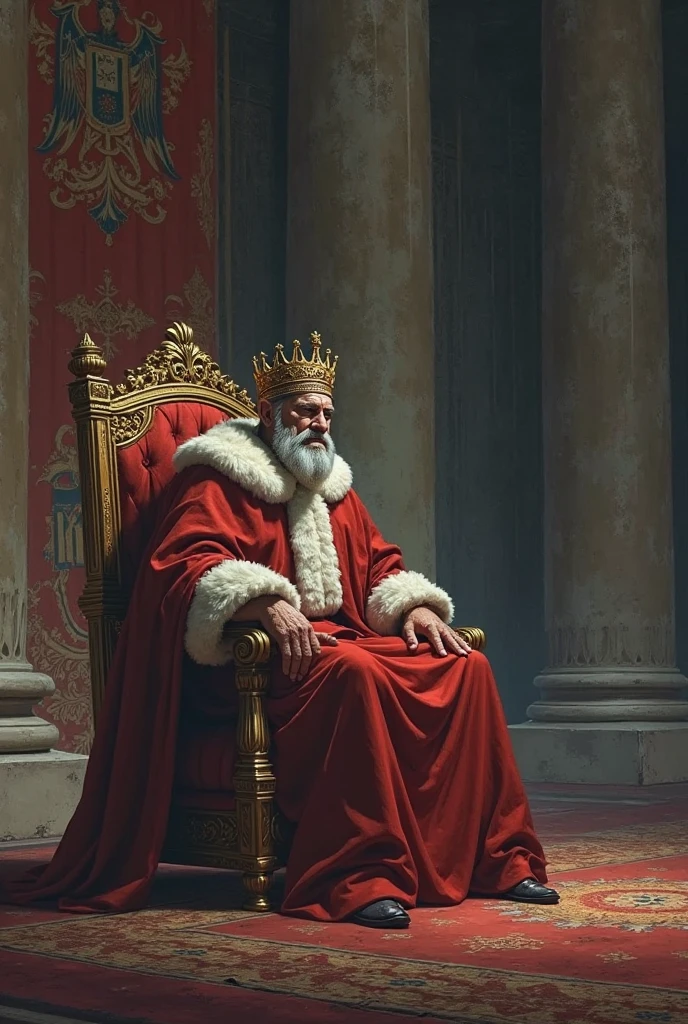 "The king sitting alone in disappointment, realizing he still has no ...