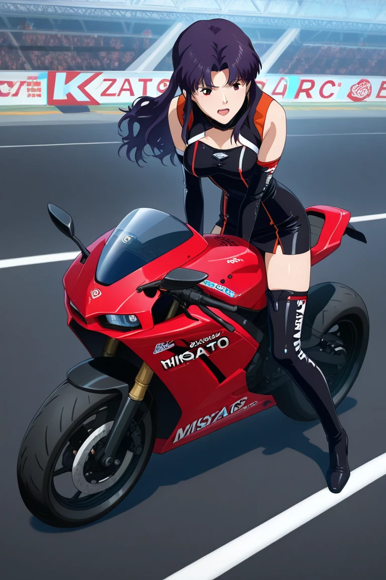 Katsuragi Misato Race Queen motorcycle - SeaArt AI
