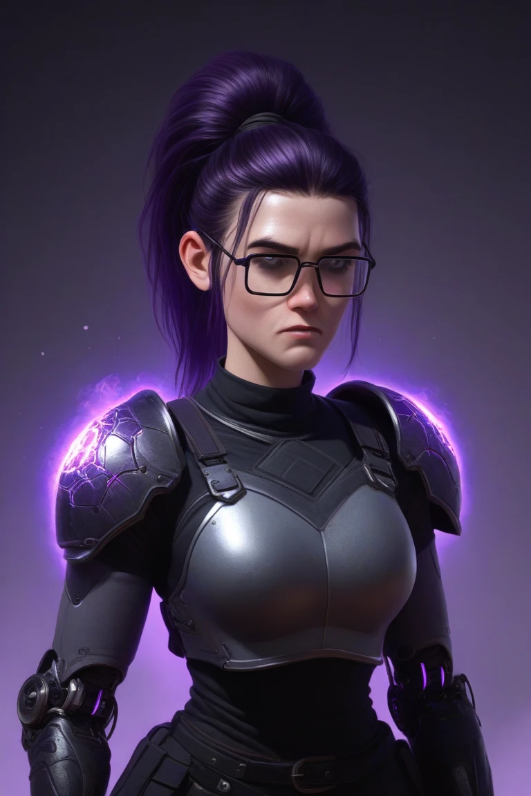 Female, mechanical arms, gothic, purple glowing patterns, large ...