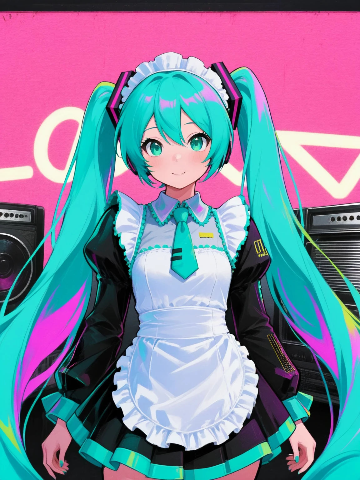 Dopamine color, ultra-high saturation, bright colors, Hatsune Miku ...