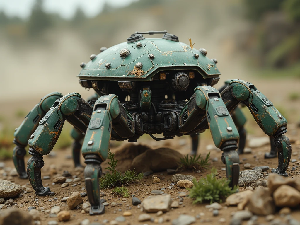 Crab robot that collects landmines、crab robot that digs up landmines ...
