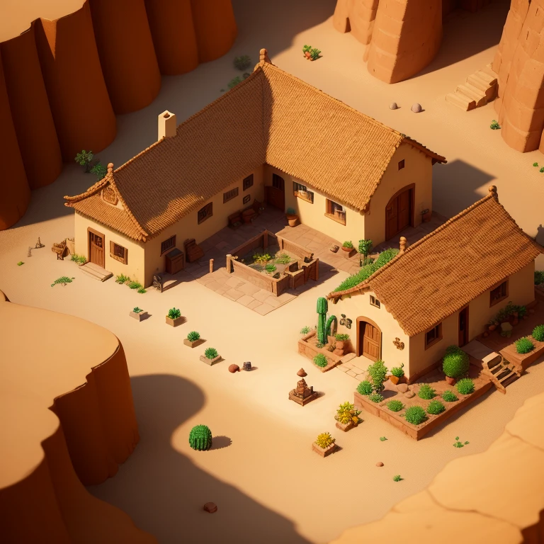 "top-down pixel art desert village, RPG Maker MV style, 48x48 tileset ...