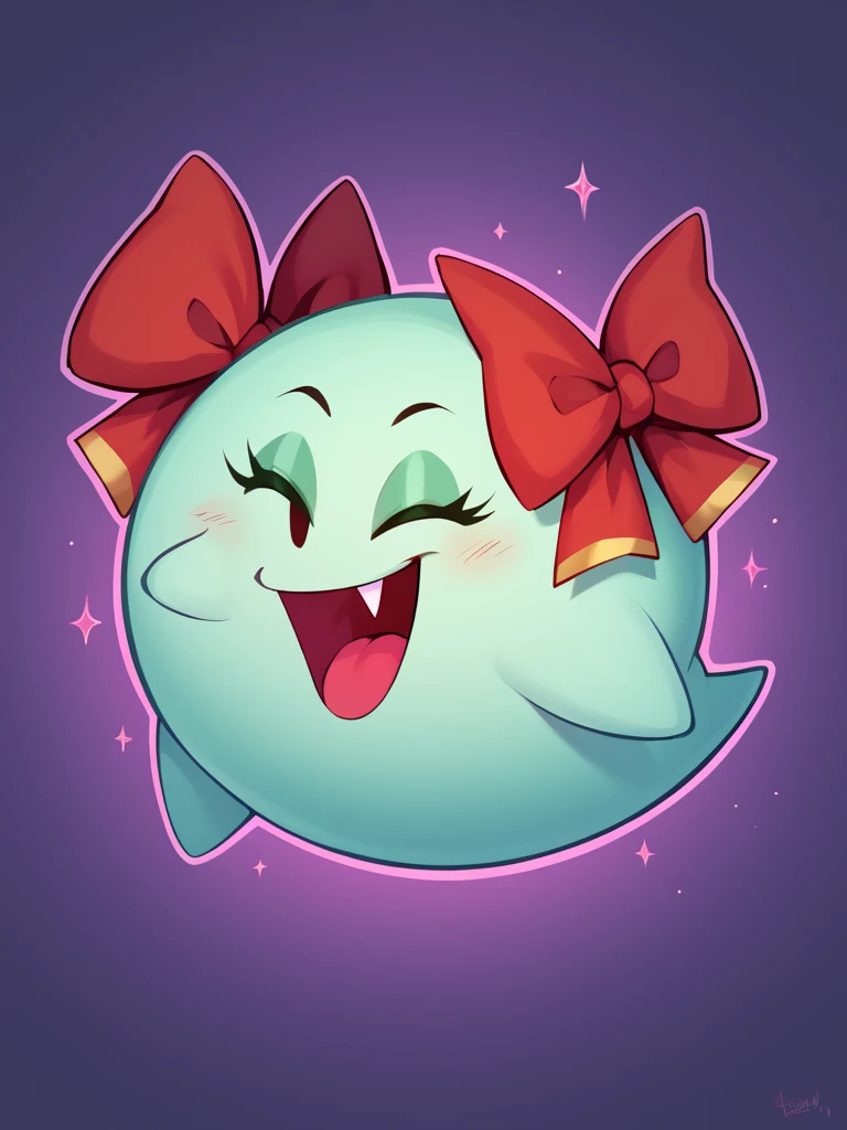 Score_9, score_8_up, score_7_up, 1girl, boo \(mario\), (((lady bow ...