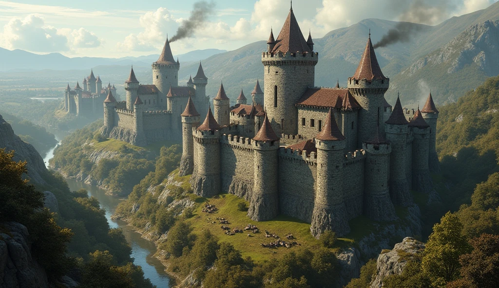 "Describe a cluster of small, early medieval castles from the 10th ...