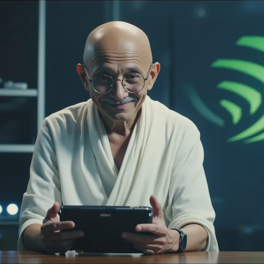 1man, mahatma gandhi, historical figure, bald, round glasses - SeaArt AI