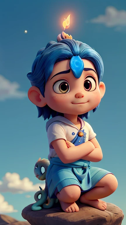 "A serene and peaceful depiction of a baby Mahadev sitting gracefully ...