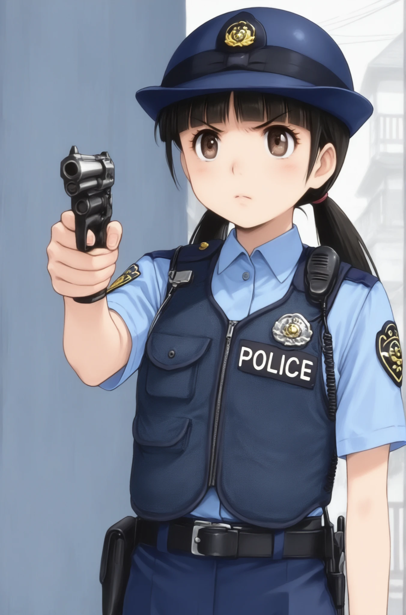 1GIRL, solo, Hinata Goku, hime cut, low_twintails, Hair, Brown Eye BREAK Japane - SeaArt AI