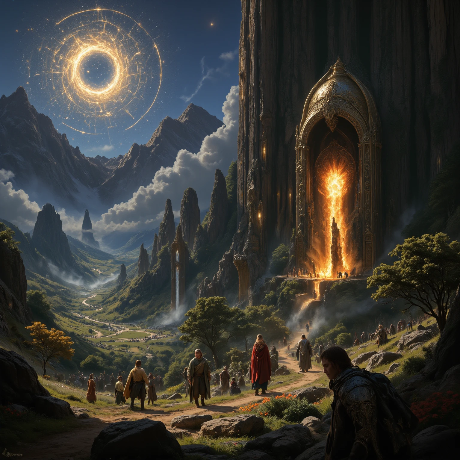 Draw an adventure story featuring the Hobbits and Elves from The Lord ...