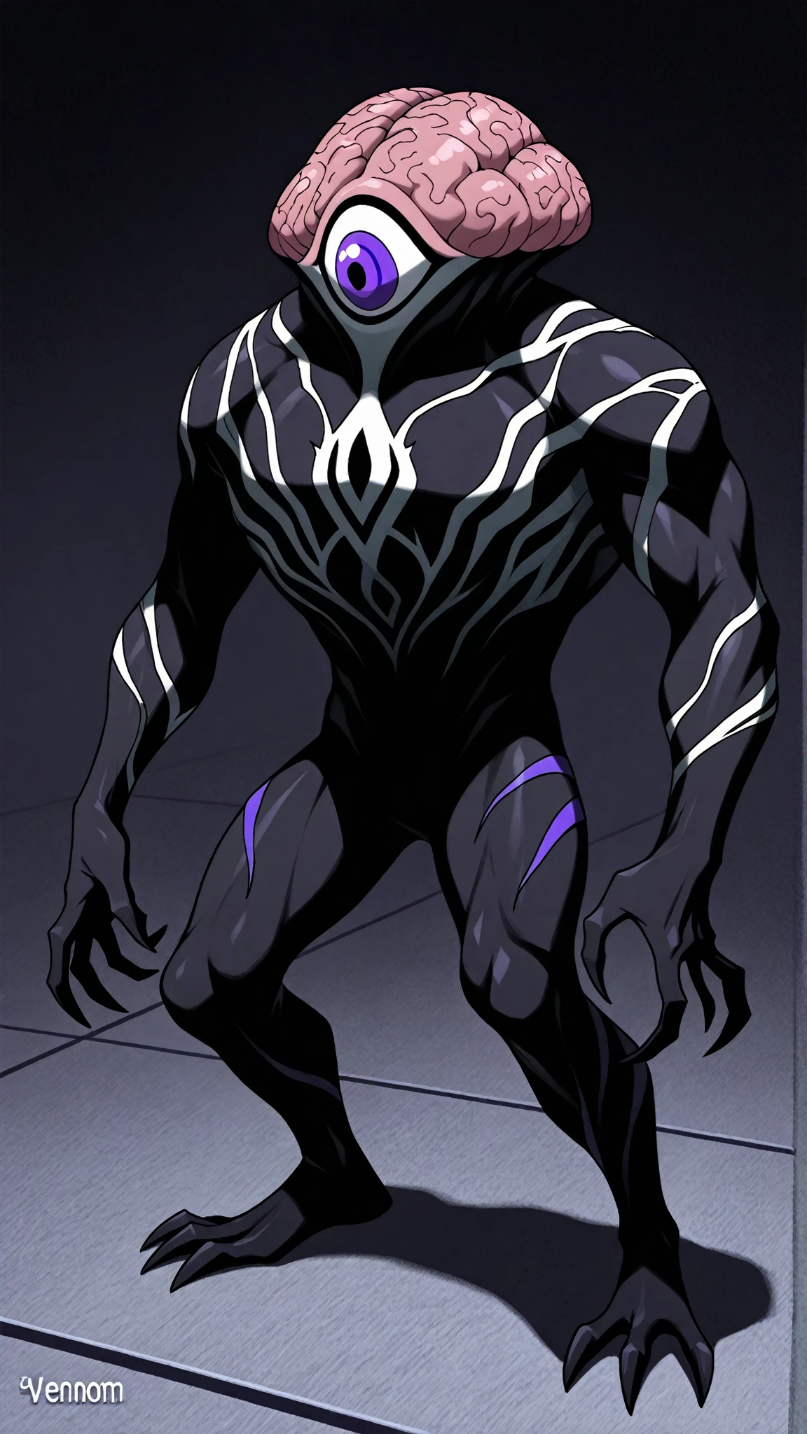 A creepy cyclops alien creature with a menacing expression, standing in ...