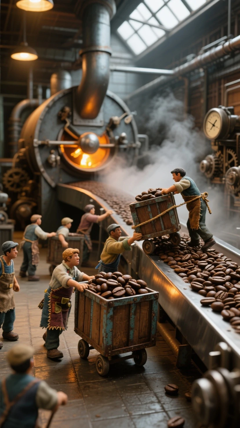 In an ultra-realistic, richly detailed scene, a bustling team of ...