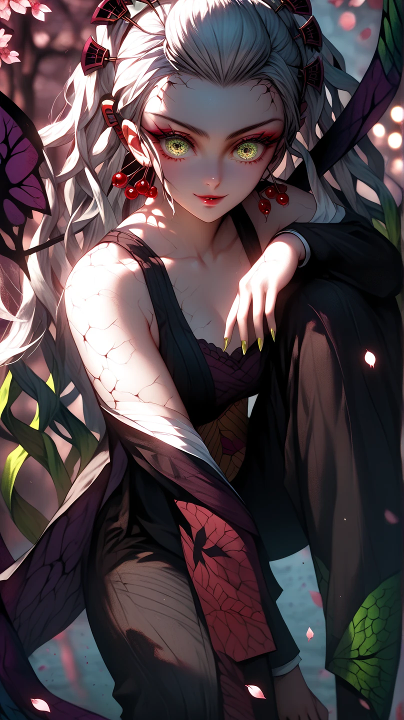 A hyper-realistic, cinematic portrait of Daki from Demon Slayer - SeaArt AI